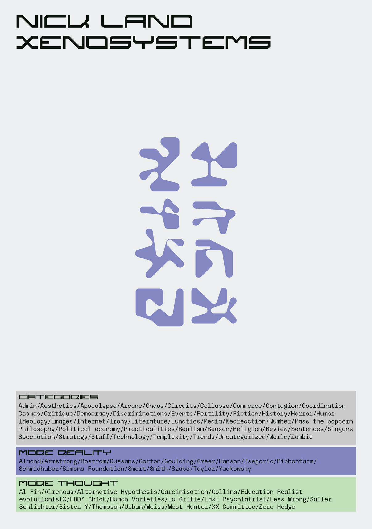 Xenosystems by Nick Land – Passage Publishing